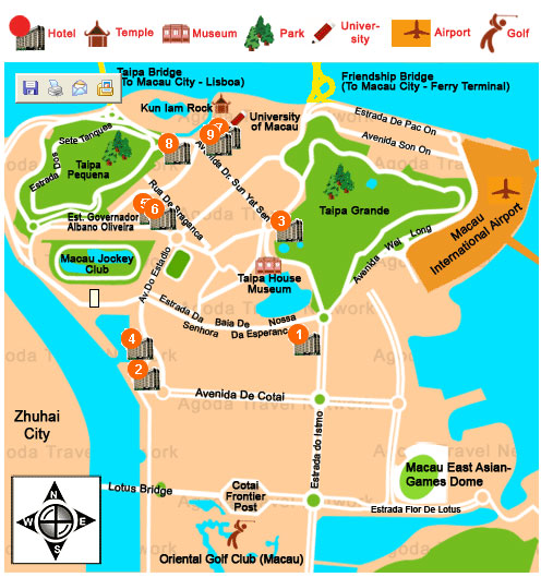 Map and Hotel in Macau